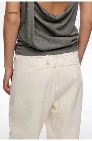 Bimba Y Lola Barrel Cut Jeans In Cotton And Linen Blend