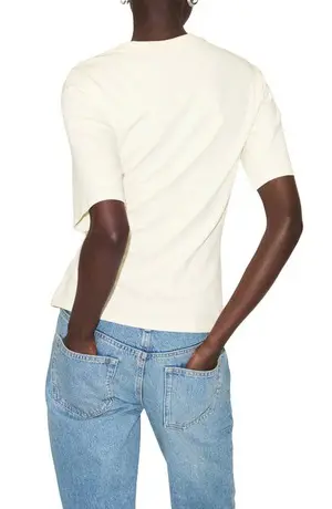Mango Side Tie Stretch Cotton T-shirt