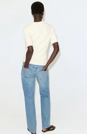 Mango Side Tie Stretch Cotton T-shirt