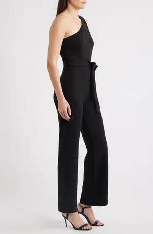 NIKKI LUND Harlow One-shoulder Jumpsuit - Black