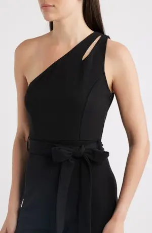 NIKKI LUND Harlow One-shoulder Jumpsuit - Black