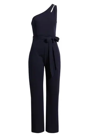 NIKKI LUND Harlow One-shoulder Jumpsuit - Blue