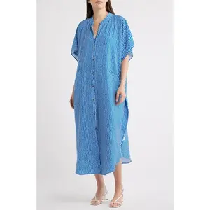 NIKKI LUND Tatjan Stripe Shirtdress - Blue