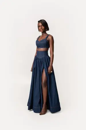 OFUURE Dani Maxi Skirt In Pinstriped