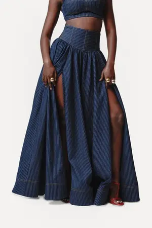 OFUURE Dani Maxi Skirt In Pinstriped