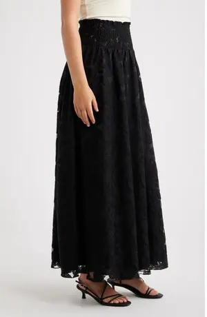 NIKKI LUND Floral Lace Maxi Skirt
