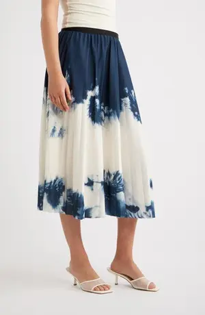 NIKKI LUND Robbie Print Midi Skirt