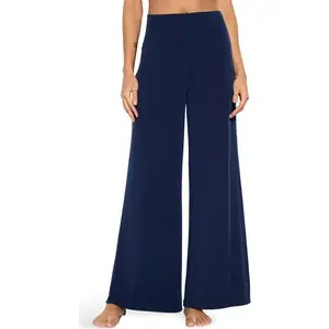 Spiritual Gangster Journey Wide Leg Jersey Pants - Indigo