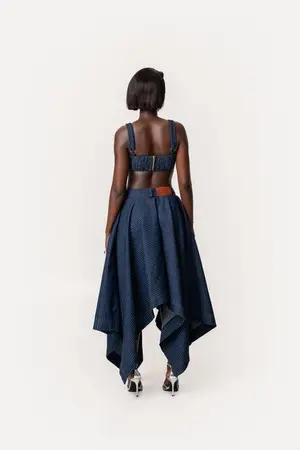 OFUURE Sabina Handkerchief Skirt In Pinstripe