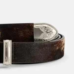 MARC NOLAN Western Hand-painted Cowhide Leather Belt