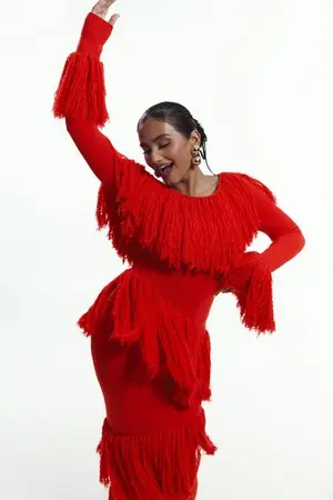 OFUURE Igho Sequin Fringe Maxi Dress