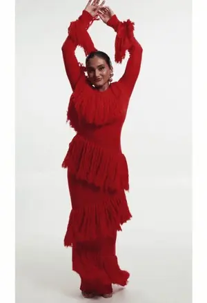 OFUURE Igho Sequin Fringe Maxi Dress - Red