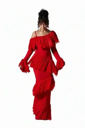 OFUURE Igho Sequin Fringe Maxi Dress - Red
