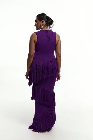 OFUURE Embellished Fringe Maxi Dress