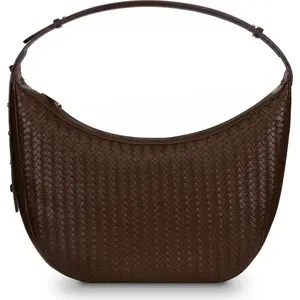 YOUZEY Crescent Woven Shoulder Bag - Brown