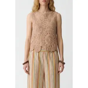 PER UNA BY M&S Crochet Knit Vest - Beige