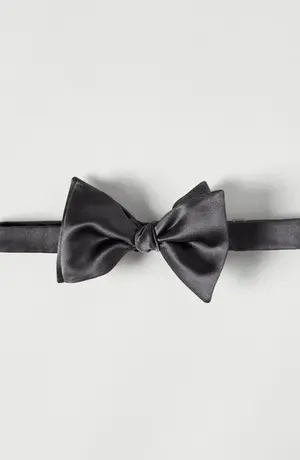Brunello Cucinelli Cotton And Silk Satin Bow Tie - Anthracite