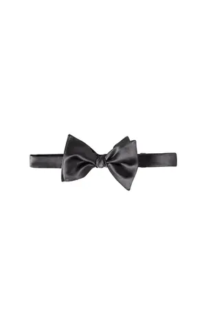 Brunello Cucinelli Cotton And Silk Satin Bow Tie - Anthracite