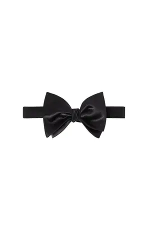 Brunello Cucinelli Cotton And Silk Satin Bow Tie - Black