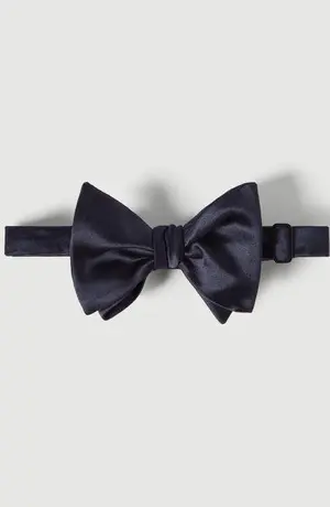 Brunello Cucinelli Cotton And Silk Satin Bow Tie - Blue