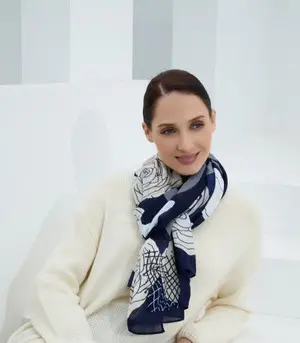 YOUZEY The Bahia Scarf - Blue/white