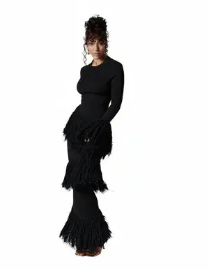 OFUURE Eme Sequin Fringe Maxi Dress - Black
