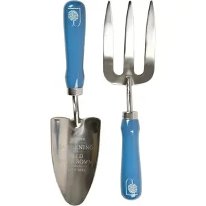 BURGON & BALL British Meadow Trowel & Fork Set - Blue