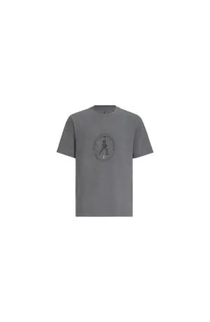 Brunello Cucinelli Cotton Jersey Crew Neck T-shirt With Print - Anthracite