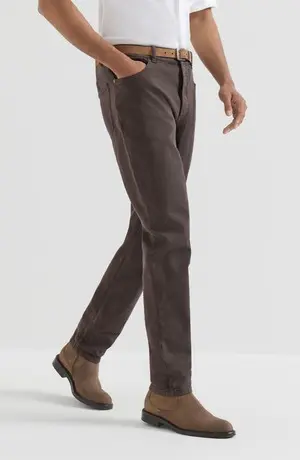 Brunello Cucinelli Traditional Fit Five-pocket Jeans - Brown