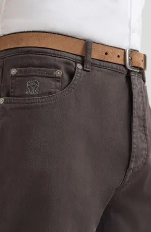 Brunello Cucinelli Traditional Fit Five-pocket Jeans - Brown