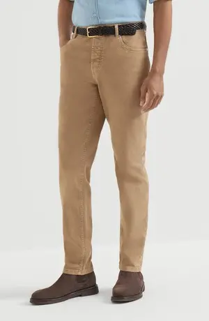 Brunello Cucinelli Traditional Fit Five-pocket Jeans - Camel