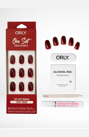 ORLY Bus Stop Crimson Solid Press-on Nails - None