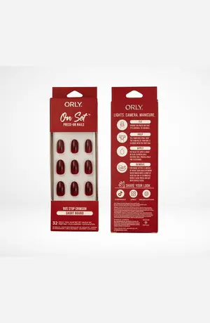 ORLY Bus Stop Crimson Solid Press-on Nails