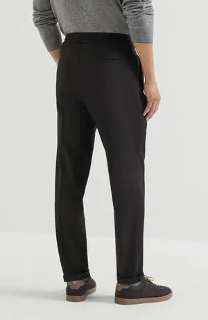Brunello Cucinelli Virgin Wool Flannel Trousers With Double Pleats And Drawstring