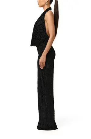 Naked Wardrobe Burnout Halter Jumpsuit