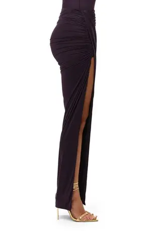 Naked Wardrobe High Slit Maxi Skirt