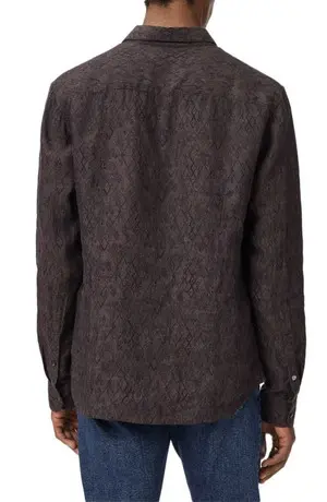 John Varvatos Thompsom Linen Button-up Shirt - Black