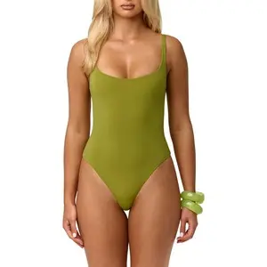Naked Wardrobe Scoop Neck Tank Bodysuit - Mojito