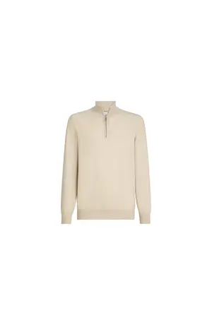 Brunello Cucinelli Cashmere Half-zip Sweater - Sand