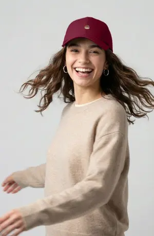 DALIX Sourdough Embroidered Baseball Cap - Maroon