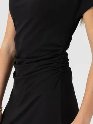 SAINT + SOFIA Laurie Cowl Neck Midi Dress