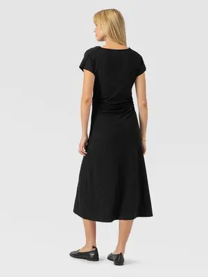 SAINT + SOFIA Laurie Cowl Neck Midi Dress