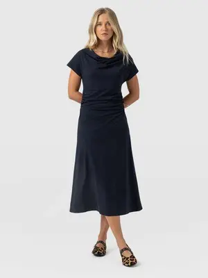 SAINT + SOFIA Laurie Cowl Neck Dress