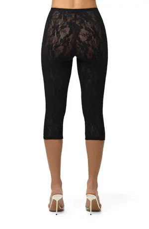 Naked Wardrobe Lace Capri Leggings