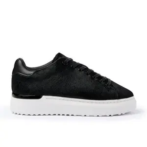 MALLET Pony Hair Low-top Platform Trainers - Black