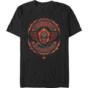 SUPERGIRL Ruthless And Feared Lobo Skull Graphic T-shirt - Black