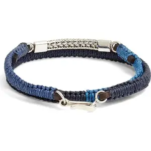 Caputo & Co Artisan Macramé Leather Bracelet - Blue Combo