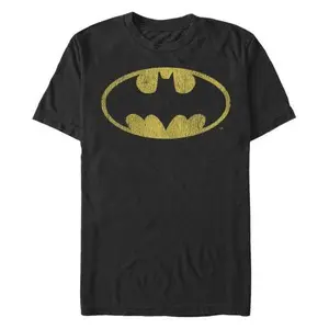 BATMAN Logo Retro Caped Crusader Short Sleeve Graphic T-shirt - Black