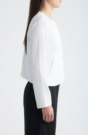 Eileen Fisher Organic Cotton Gauze Boxy Jacket