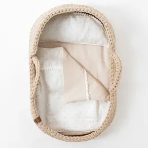 ANZY HOME Doll Moses Basket W/rocking Stand - Beige